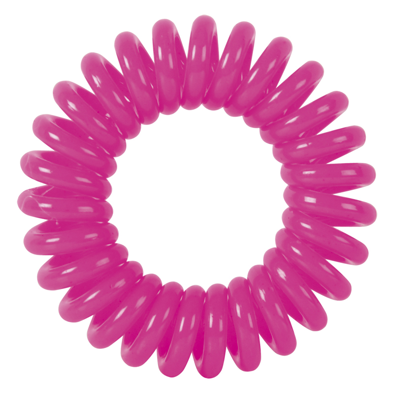 Резинки для волос Dewal Beauty "Пружинка", розовый (3 штуки)