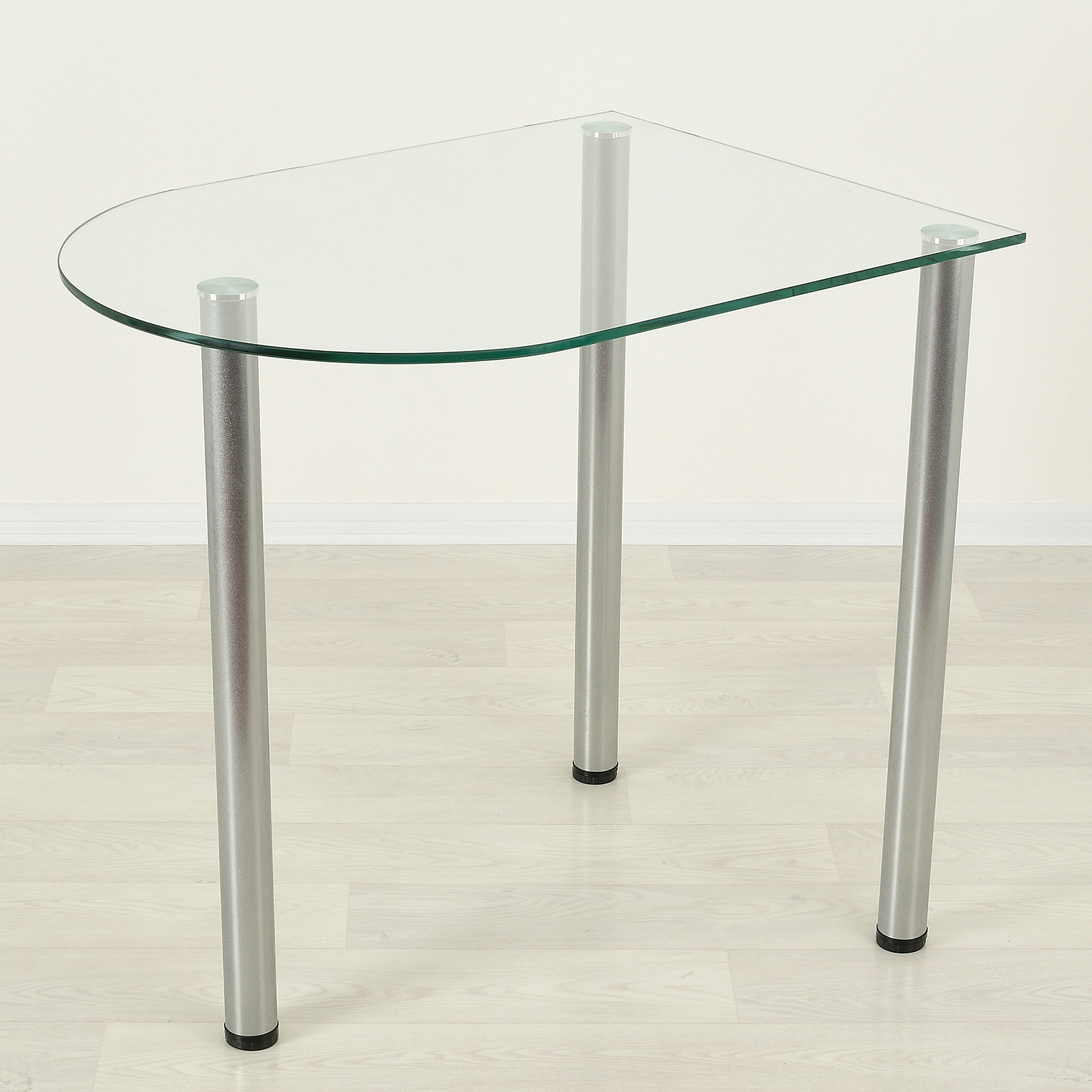 Стеклянный стол Mebel Apartment Эдель 30-3 прозрачный/металлик 800х700