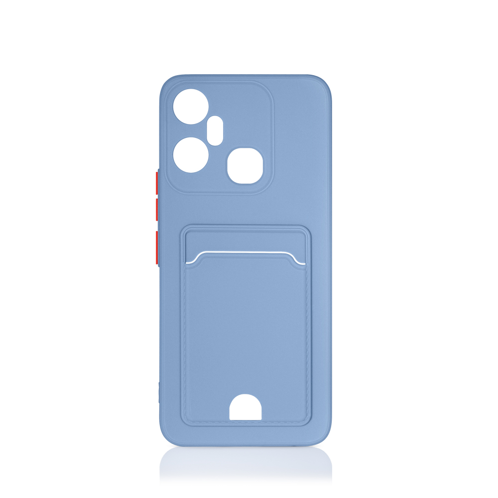 Чехол DF для Infinix Smart 6 Plus Silicone Gray-Blue inCardcase-02
