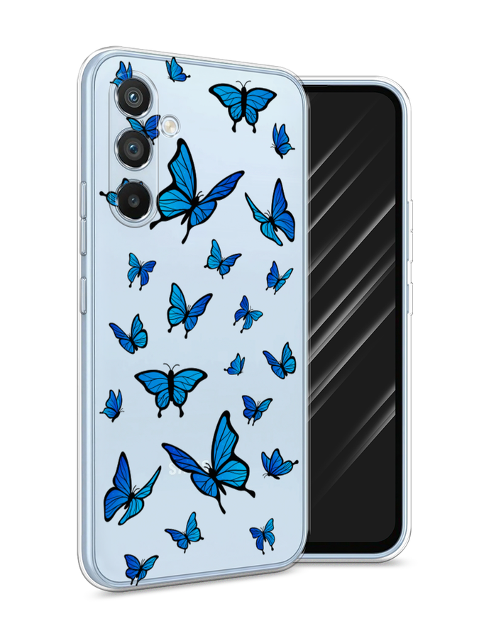 Чехол Awog на Samsung Galaxy A54 "Синие бабочки"