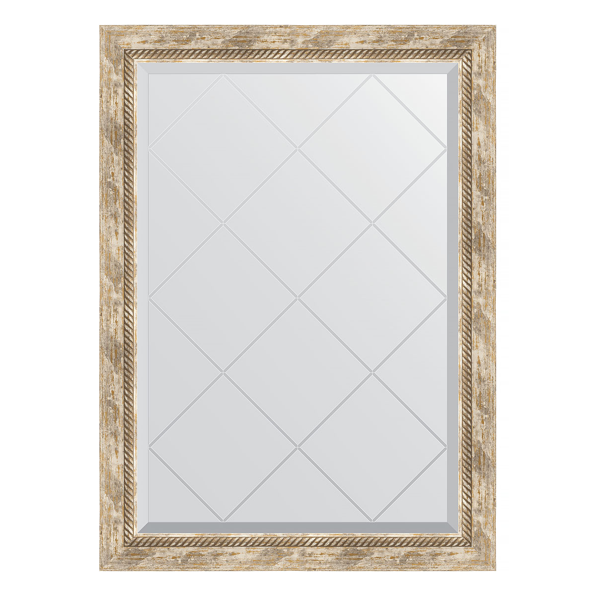 Зеркало с гравировкой в раме 73x101см Evoform BY 4177 прованс с плетением