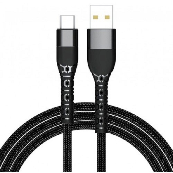 Кабель USB2.0 Cm-Am Ks-is для быстрой зарядки QC3.0 2.4A - 1.2 метра, чёрный KS-732B-1.2