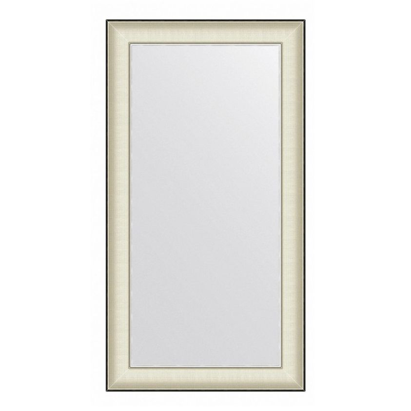 Зеркало интерьерное настенное Evoform в багетной раме белая кожа с хромом