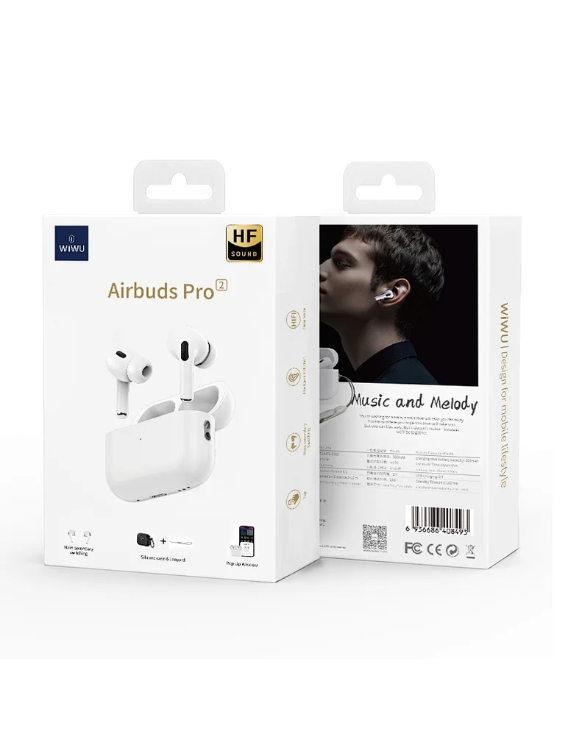 Беспроводные наушники Wiwu Airbuds Pro 2F Walnut Silver (Pro 2F)