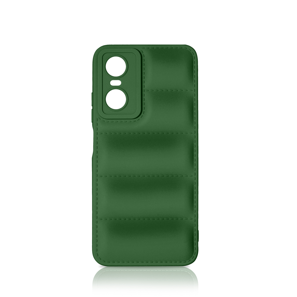 Чехол DF для Tecno Pop 6 Pro Silicone дутый Green tJacket-06