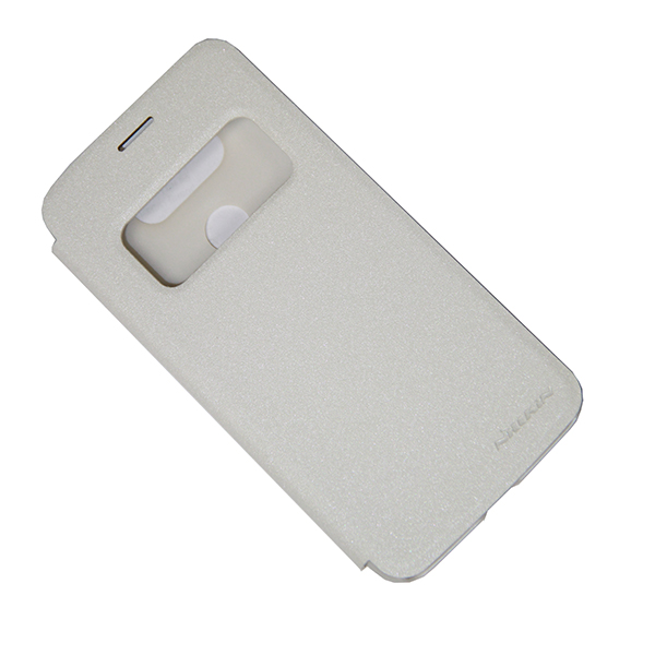 Чехол для LG H845 (G5 SE) флип боковой пластик-кожзам с окошком Nillkin Sparkle <белый>