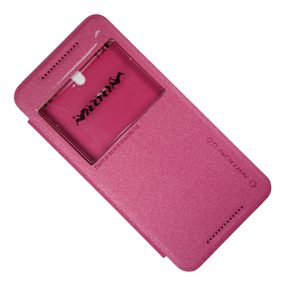 Чехол для HTC One (E9+) флип боковой пластик-кожзам с окошком Nillkin Sparkle <красный>