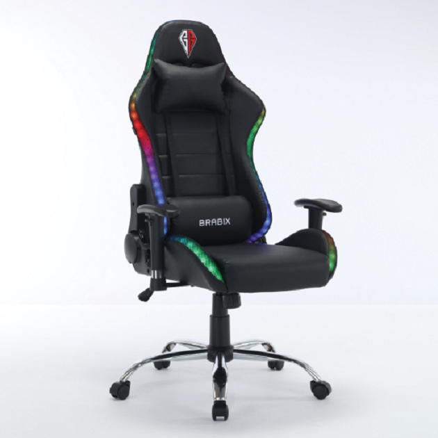 Кресло компьютерное Brabix Lumen GM-150 RGB, 532801, черный