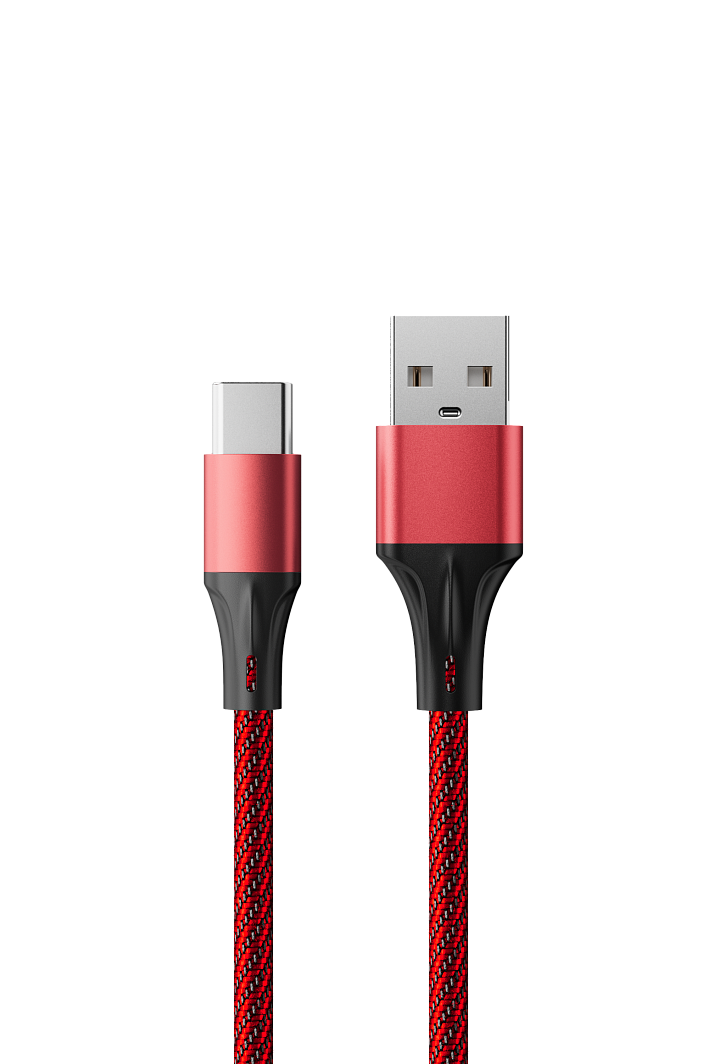 Аксессуар AccesStyle USB - Type-C 1m Red-Black AC30-F100M