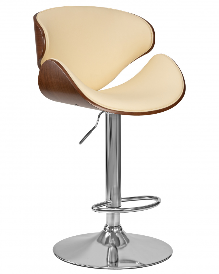 Барный стул DOBRIN KARTER 1 шт коричневое дерево;кремовый