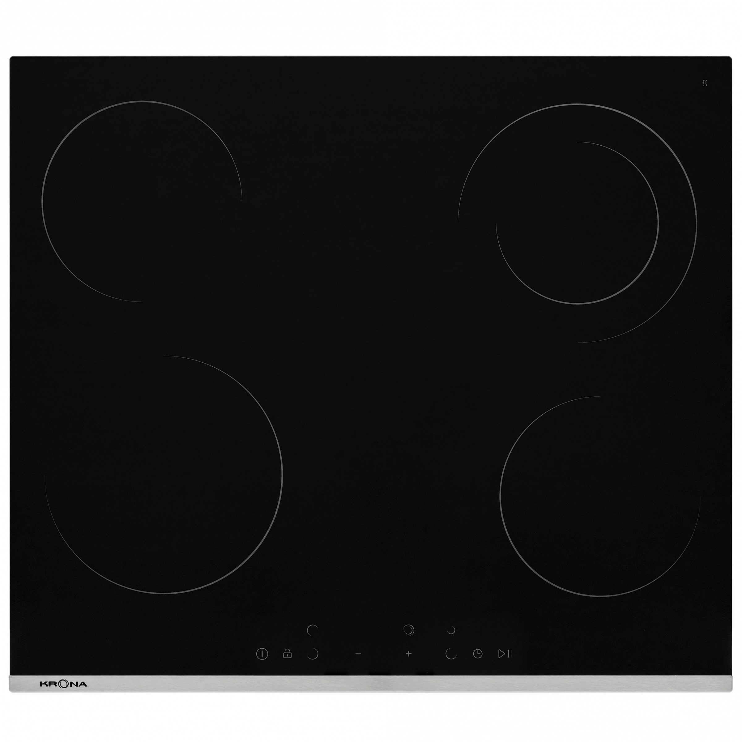 Встраиваемая варочная панель электрическая KRONA CELLO 60 BL/S черный