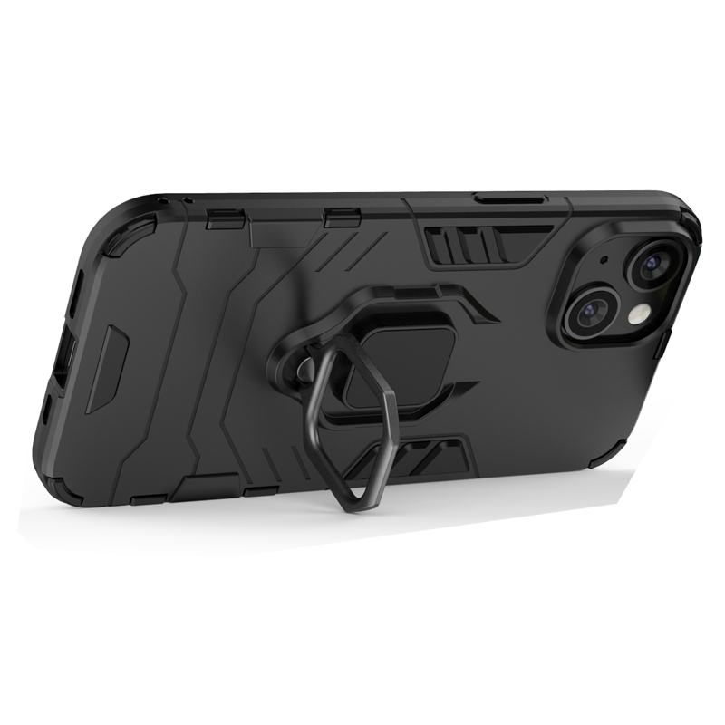 Противоударный чехол с кольцом Black Panther Case для iPhone 14, черный