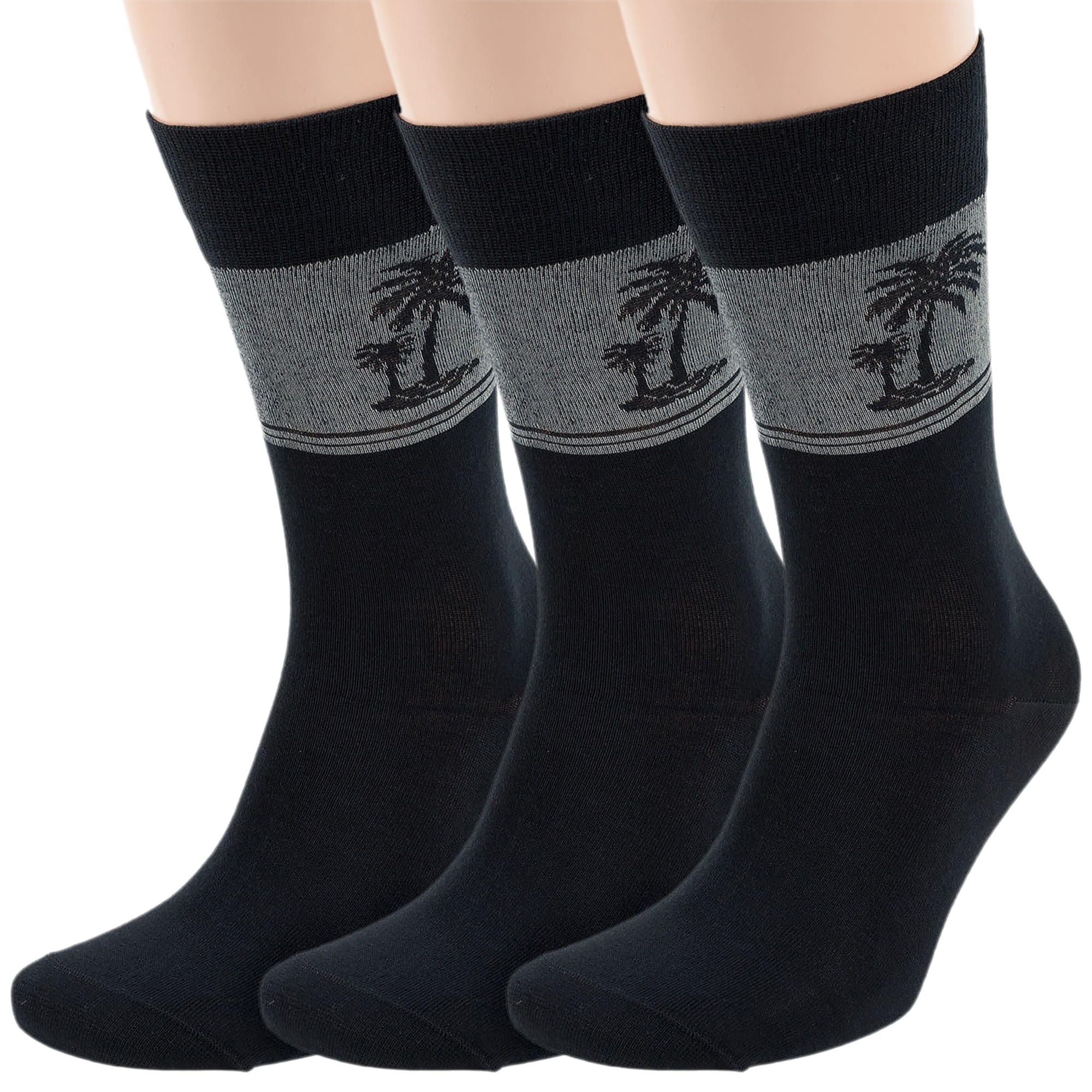 Комплект носков мужских ХОХ 3-X-1202 черных 27