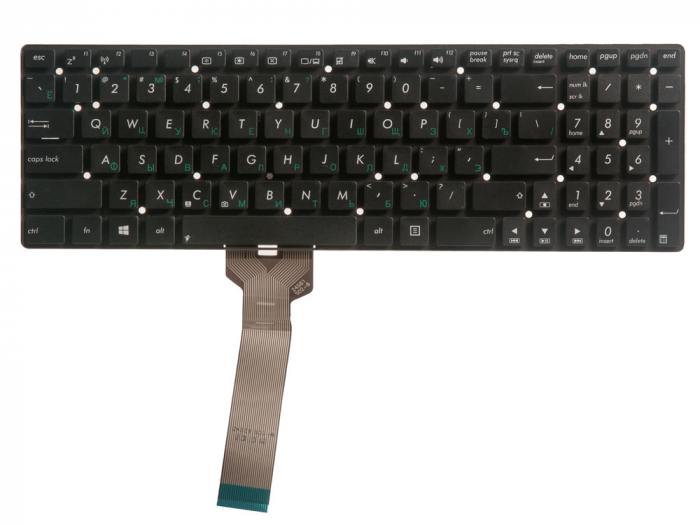 клавиатура для ноутбука ASUS K55 K55V без рамки черная OKNBO-6121RUм Гор.Enter