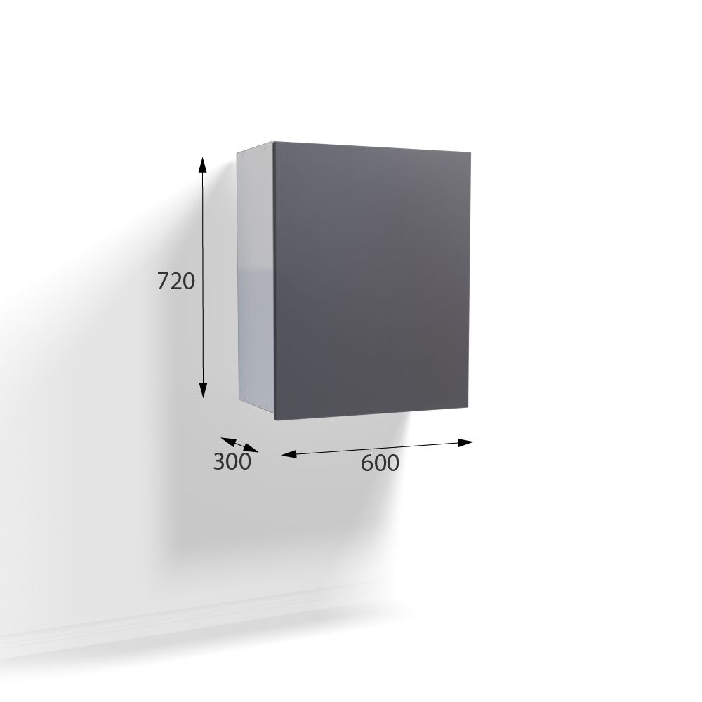 Кухонный модуль навесной Velardy, одна дверь 60см, серый графит