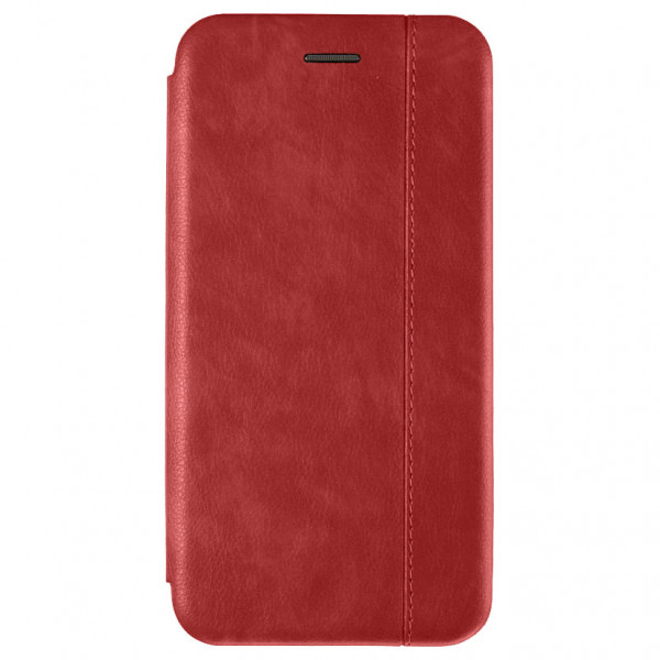 Кожаный чехол-книжка Open Color 2 для Xiaomi Redmi Note 9 / 10X (Красный)