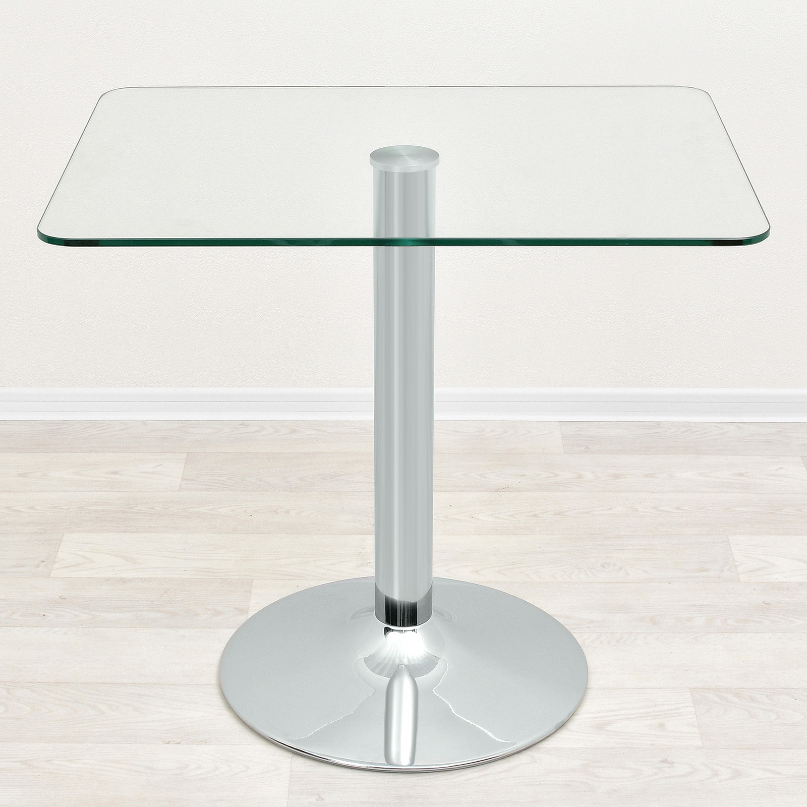 Стеклянный стол Mebel Apartment Троя 10 прозрачный/хром 900х600