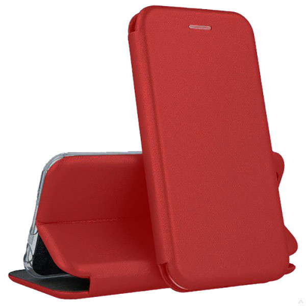 Кожаный чехол-книжка Open Color с функцией подставки для Huawei Honor 9X Lite (Красный)