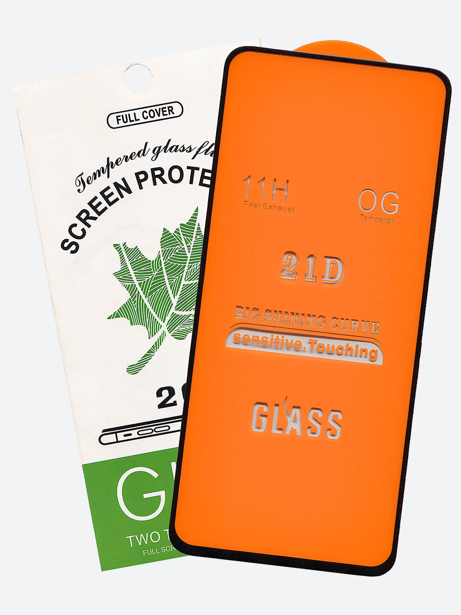 Защитное стекло Glass для Samsung Galaxy A81/21D полный клей, черная рамка