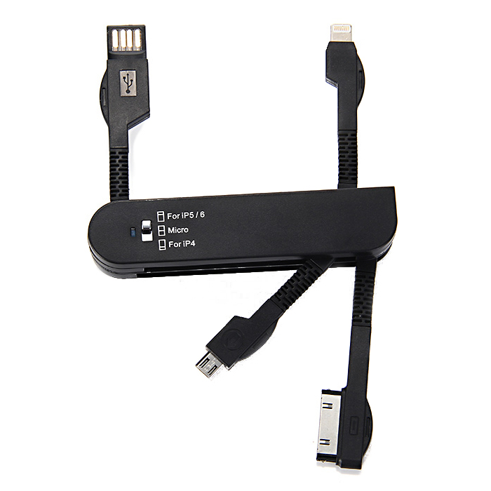 Портативный USB адаптер Noname для смартфонов 4 в 1 (Черный)