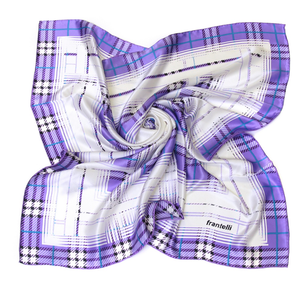 Платок женский Frantelli S29090010-FF белый,фиолетовый, 90х90 см