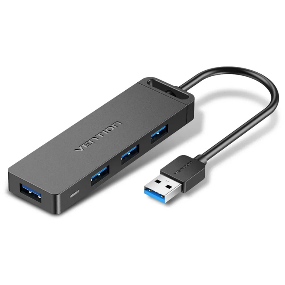 Разветвитель 4-port OTG USB 3.0 Hub Vention CHLBF Black 1м