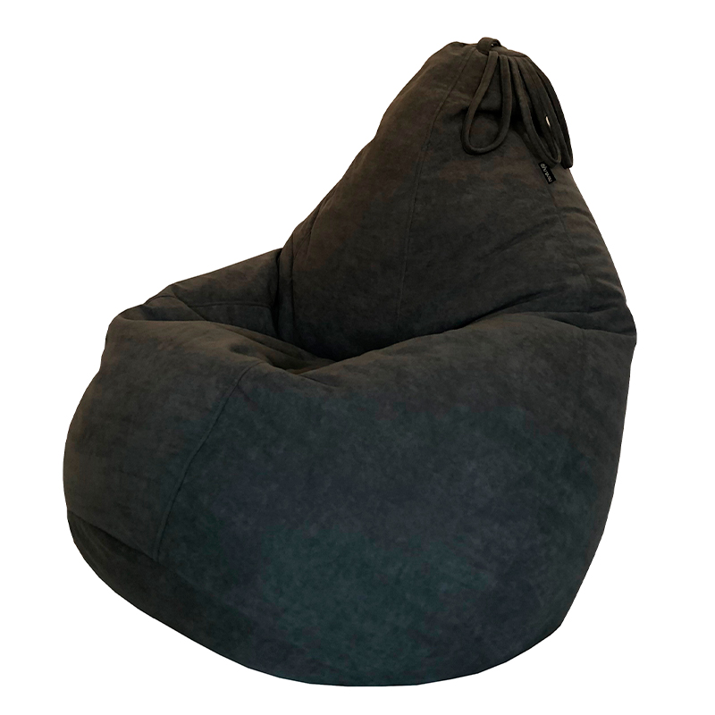 Кресло-мешок папа пуф велюр черный xl 125x85