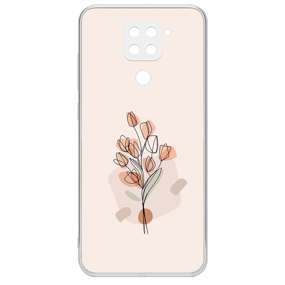 Чехол-накладка Krutoff Clear Case Букет тюльпанов для Xiaomi Redmi Note 9