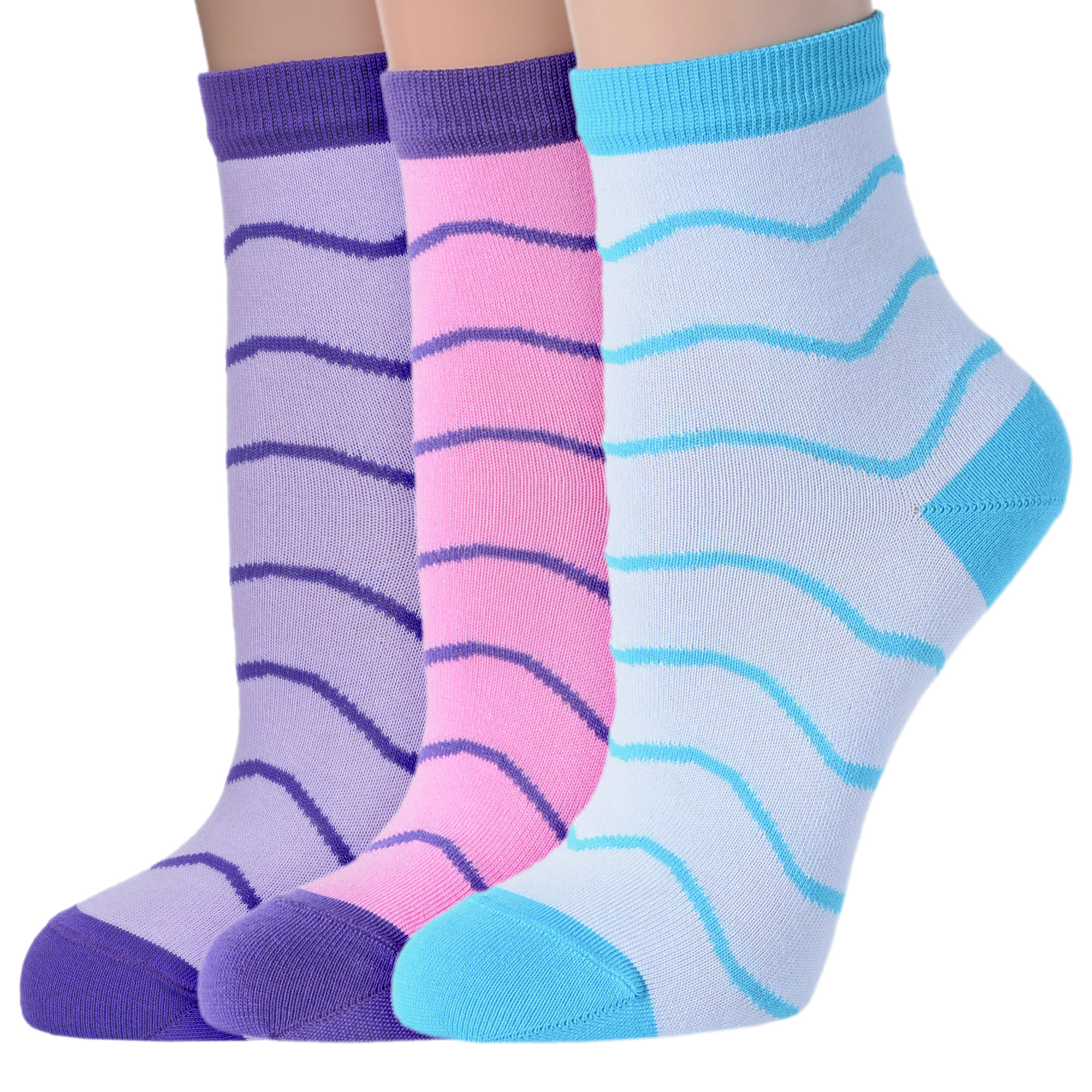 Комплект носков женских LorenzLine 3-Д115 разноцветных 23