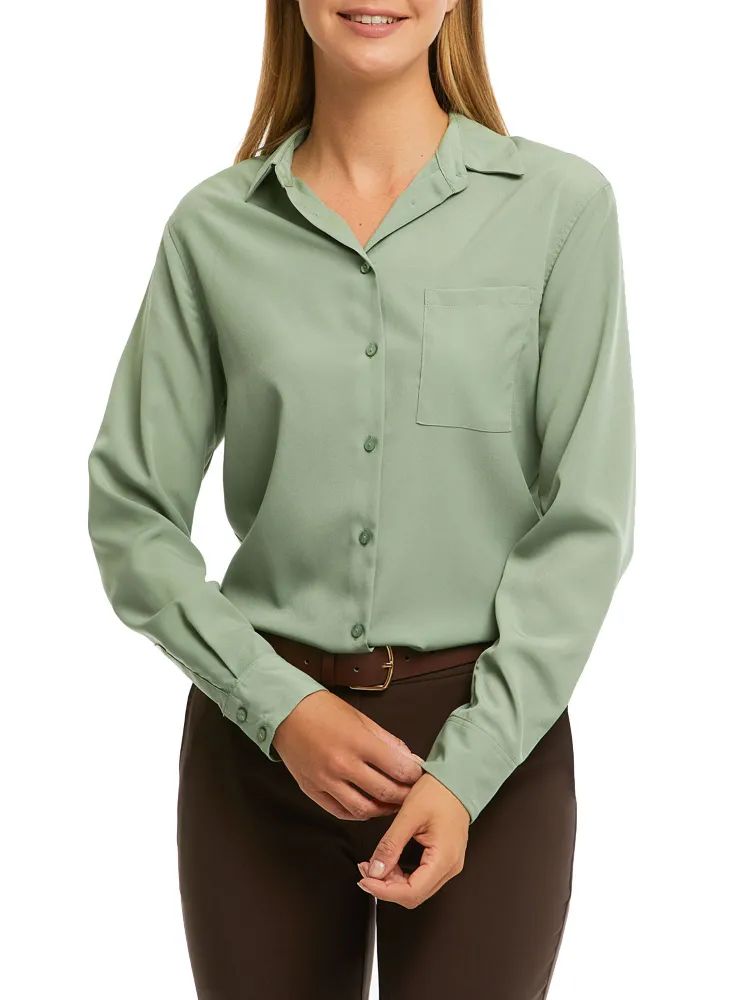 Блуза женская oodji 11411134-1B зеленая 34