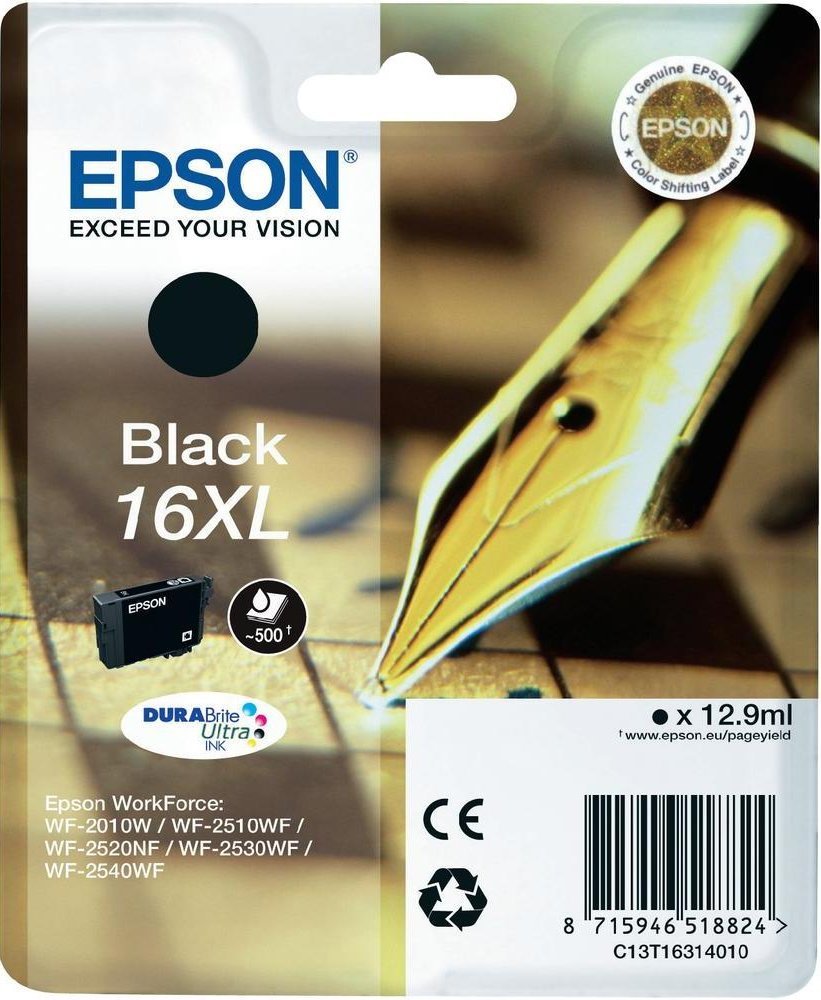 Картридж для струйного принтера Epson C13T16314010, черный, оригинал