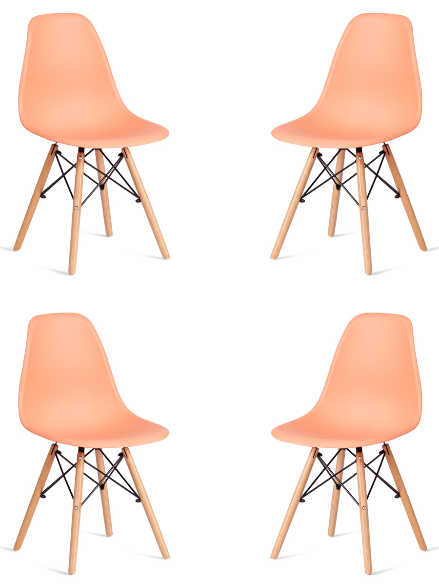 Комплект стульев TetChair CINDY 4 шт, пластик оранжевый