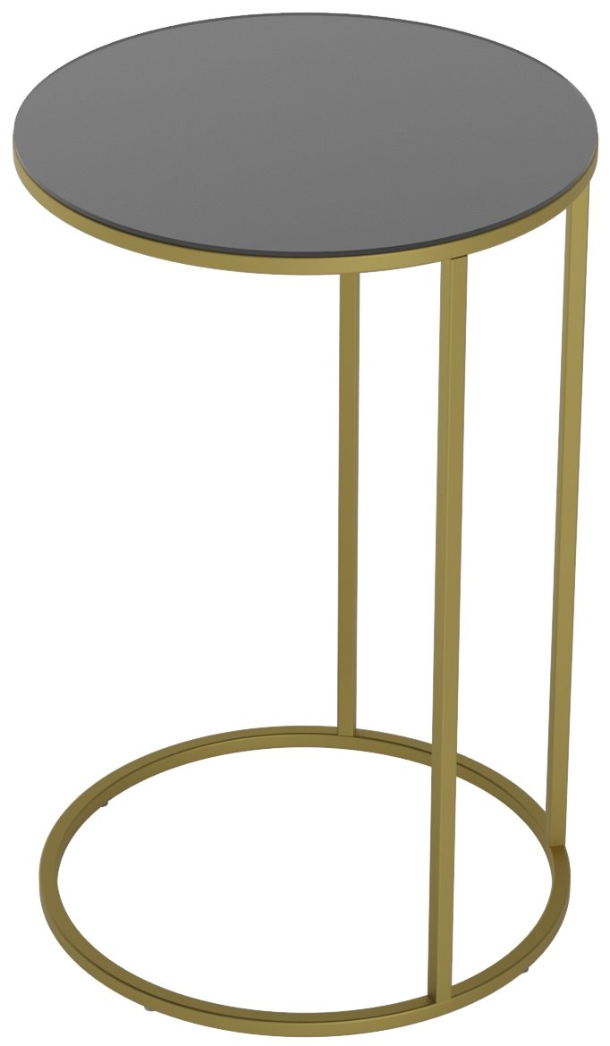 Стол придиванный Калифорния Мебель Остин Glass, Черная лакобель/Золото