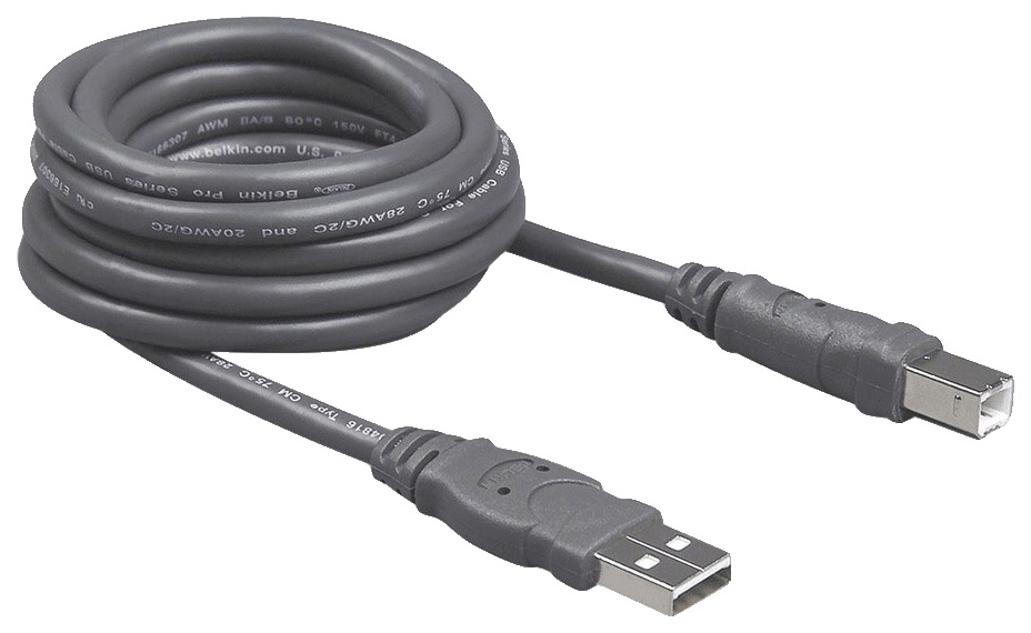 Кабель Belkin USB A-USB B, M-M 4,8м Black (F3U154BT4.8M)