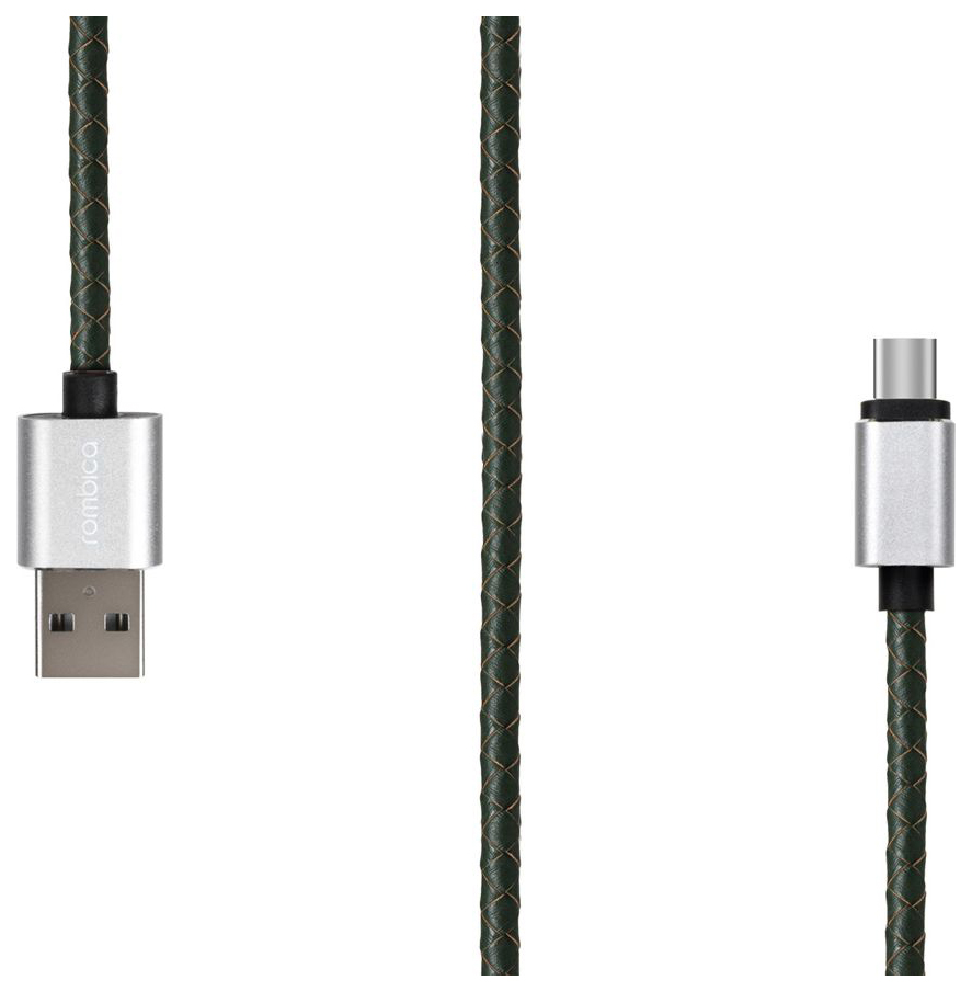 Кабель Rombica Digital CL-01, USB 2.0 Type-C, 1 м, темно-зеленый (CB-CL01)