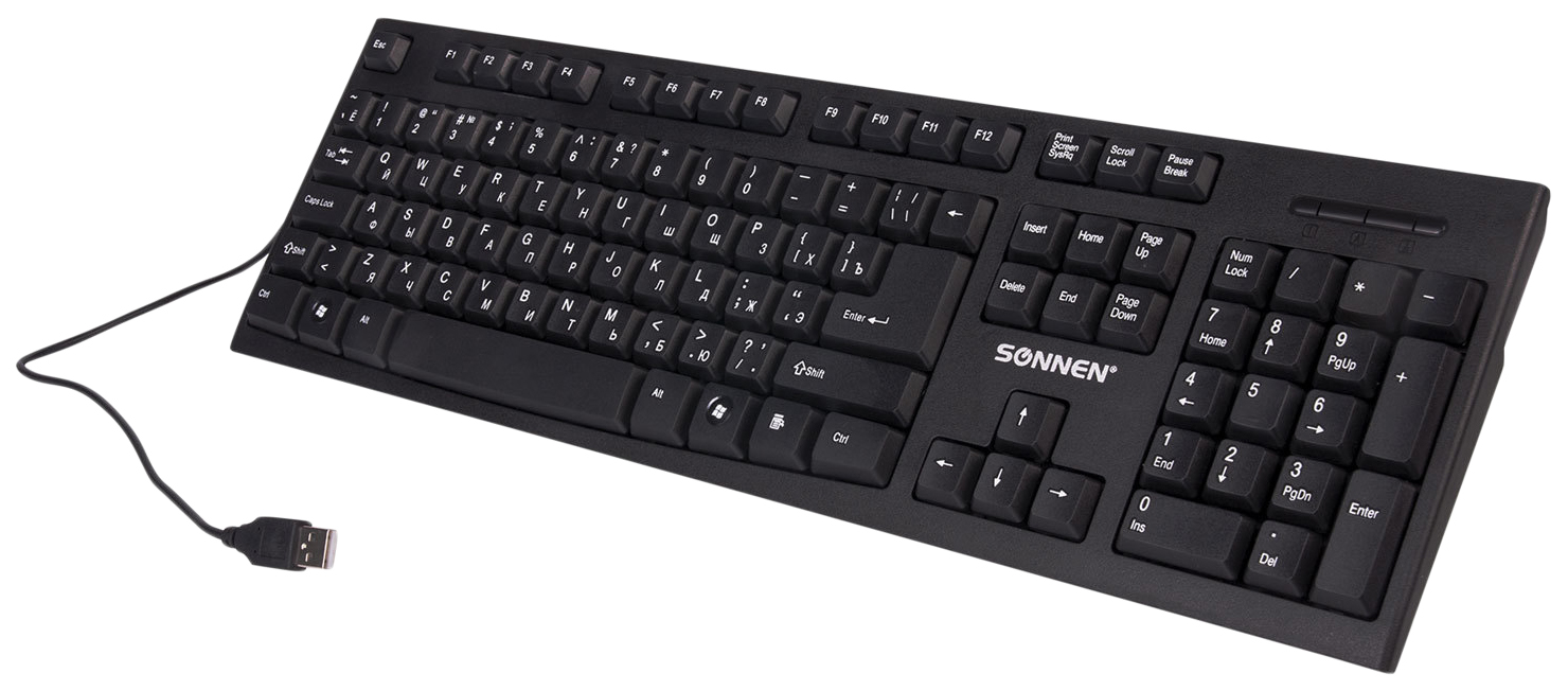 Проводная клавиатура Sonnen KB-330 Black