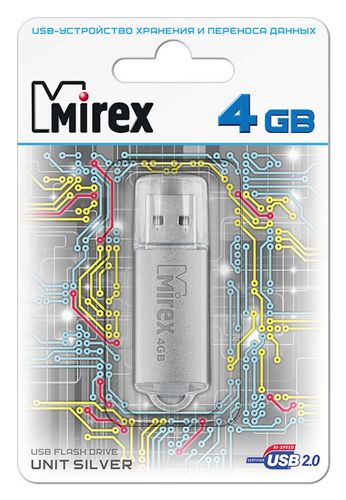 Флешка MIREX Unit 4ГБ Silver (13600-FMUUSI04)