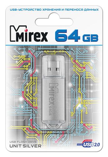 Флешка MIREX Unit 64ГБ Silver (13600-FMUUSI64)