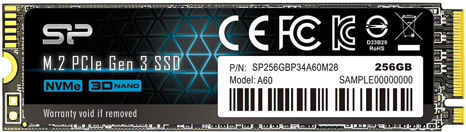 SSD накопитель Silicon Power P34A60 M.2 2280 256 ГБ (SP256GBP34A60M28)