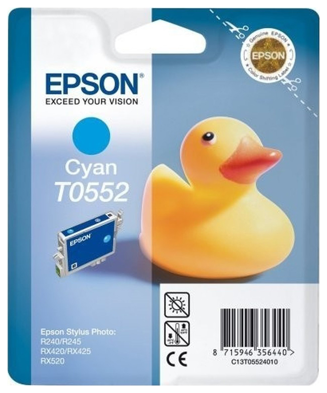 Картридж для струйного принтера Epson C13T05524010, голубой, оригинал
