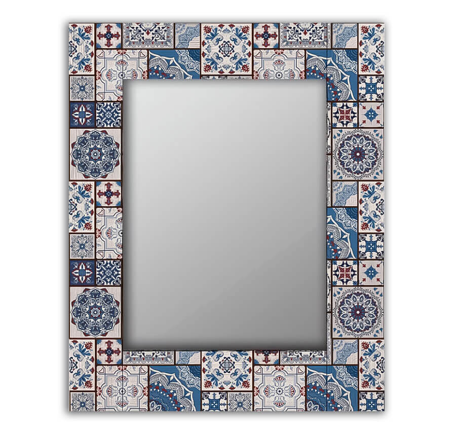 Настенное зеркало Голубая плитка 04-0121-65х80 Дом Корлеоне