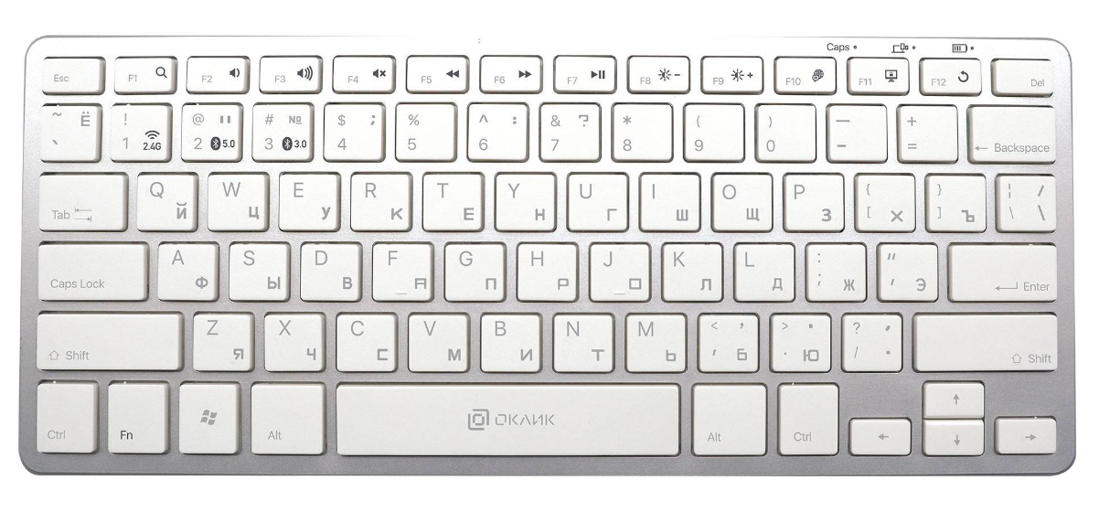 Беспроводная клавиатура OKLICK 855S Silver