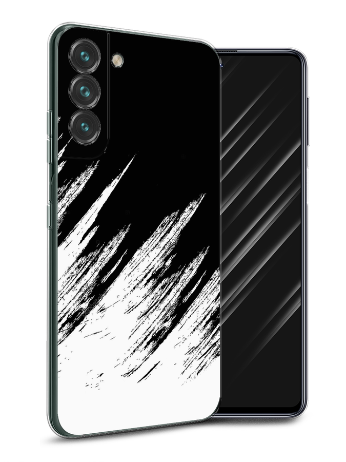 Чехол Awog на Samsung Galaxy S22 / Самсунг S22 "Черно белые брызги"