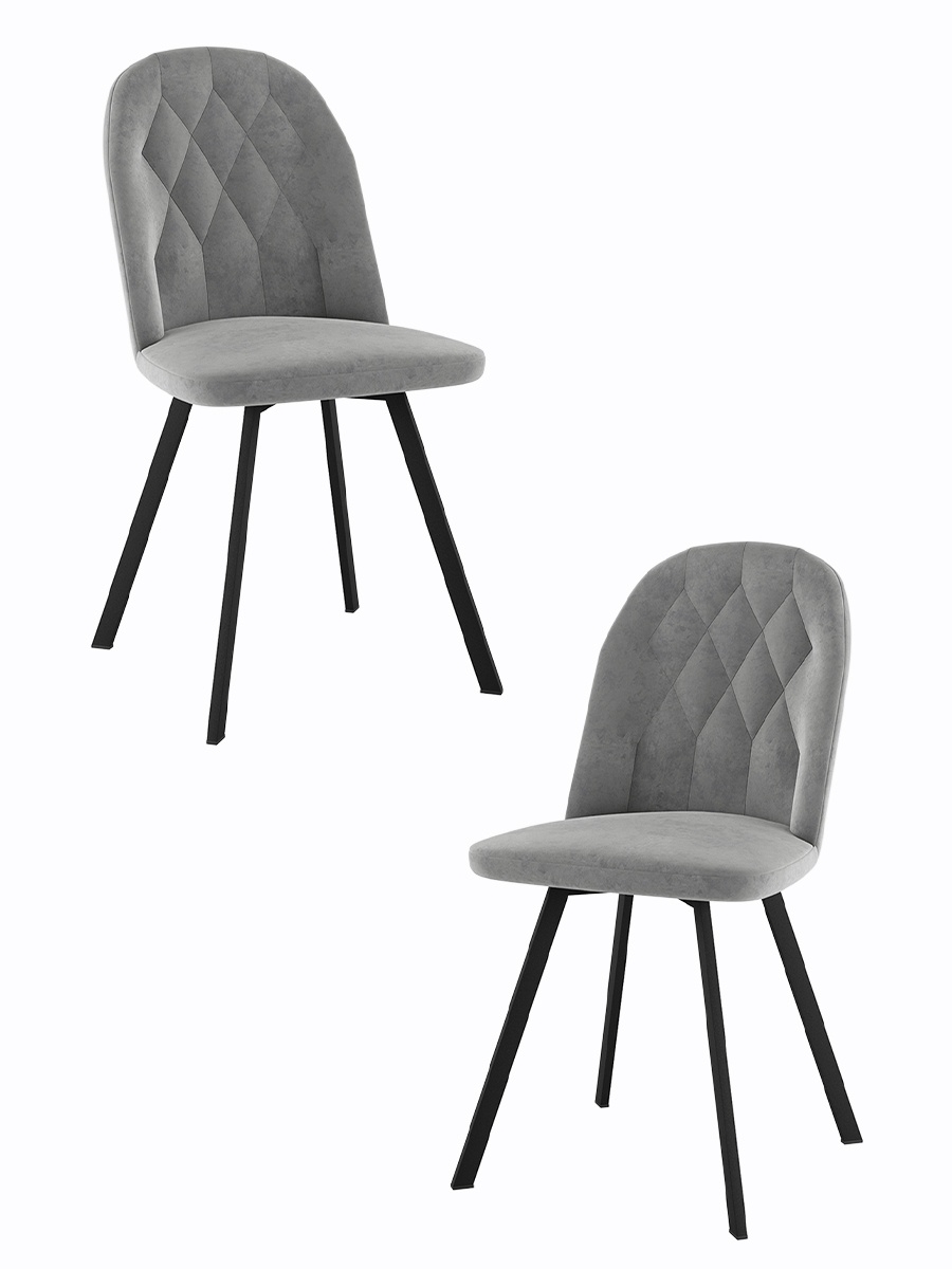 Комплект стульев 2 шт. М-ТРЕЙД Rosa серый/черный