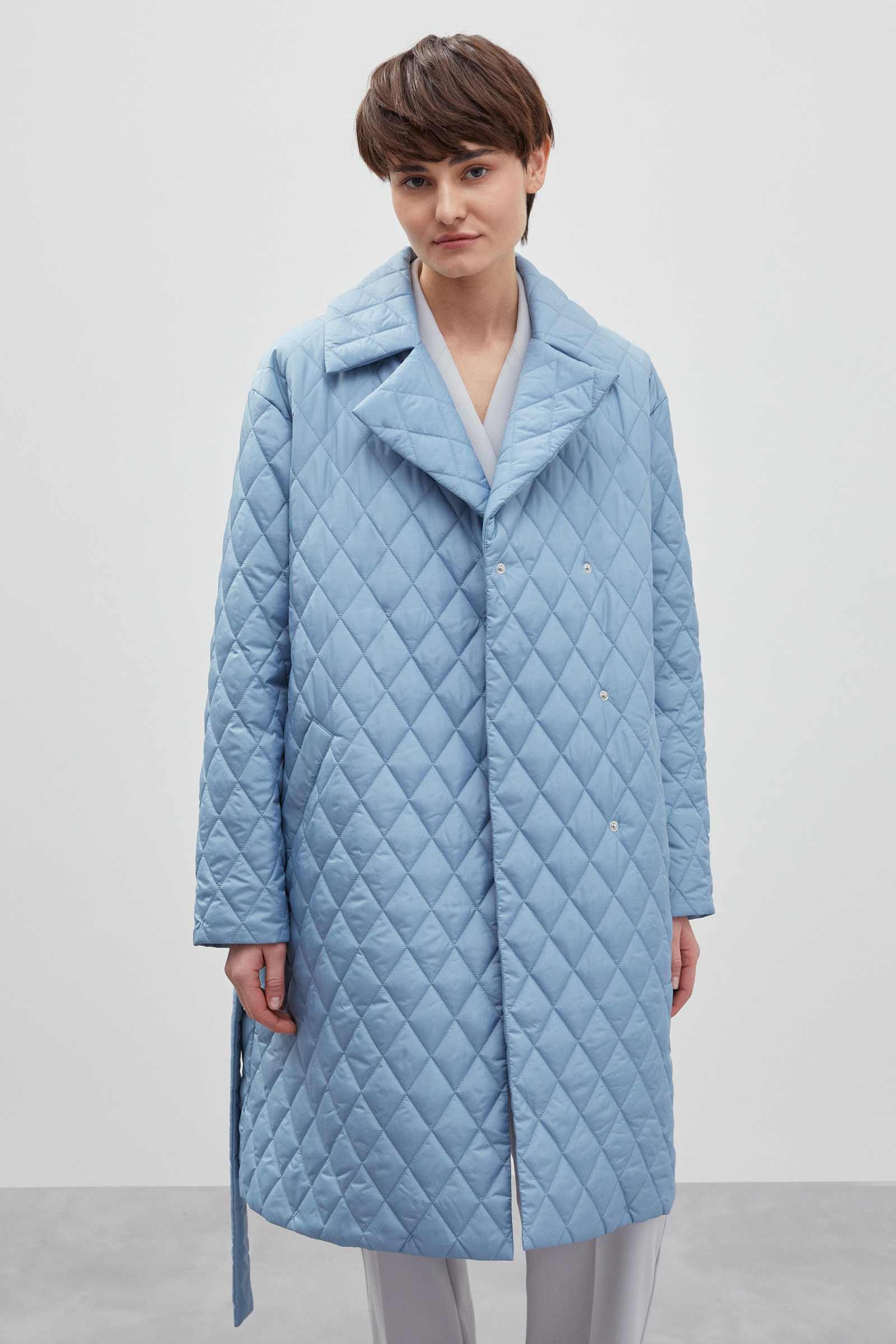 Пальто женское Finn Flare FBD11008 голубое XL