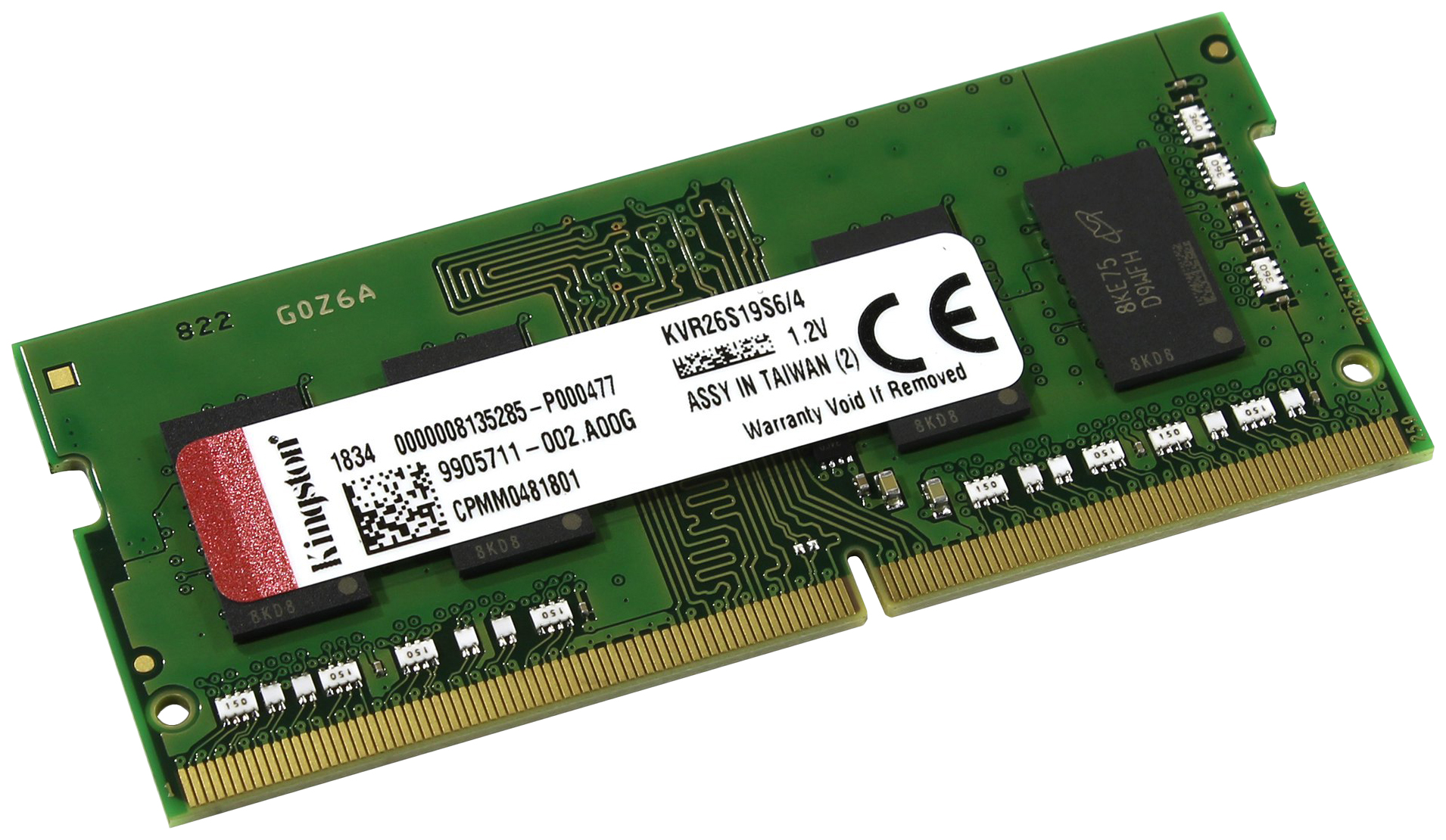 Оперативная память Kingston 4Gb DDR4 2666MHz SO-DIMM (KVR26S19S6/4)