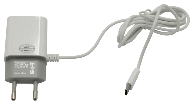 Сетевое зарядное устройство Jet.A UC-C14, 2xUSB, 2,1 A, white