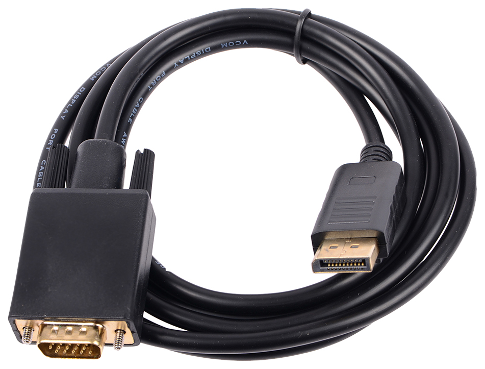 Кабель VCOM DisplayPort-VGA, M-M 1,8м Black (CG607-1.8M)