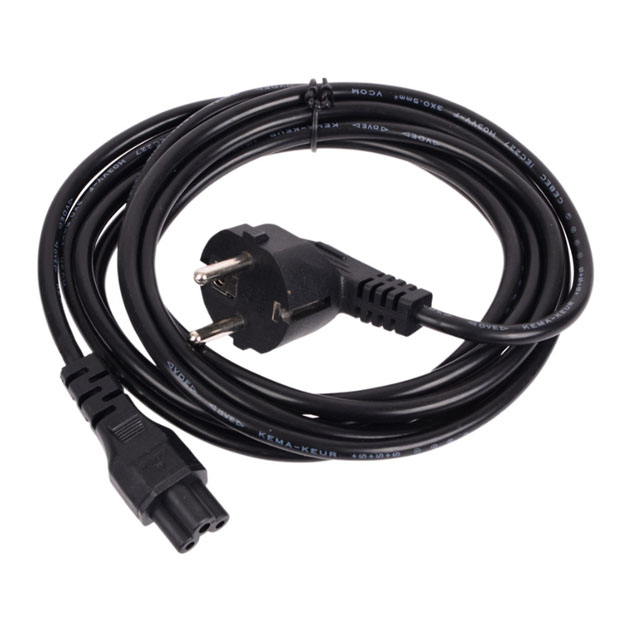 Кабель VCOM IEC 320 C5-CEE 7/7, M-F 3м Black (CE022-CU0.5-3M)