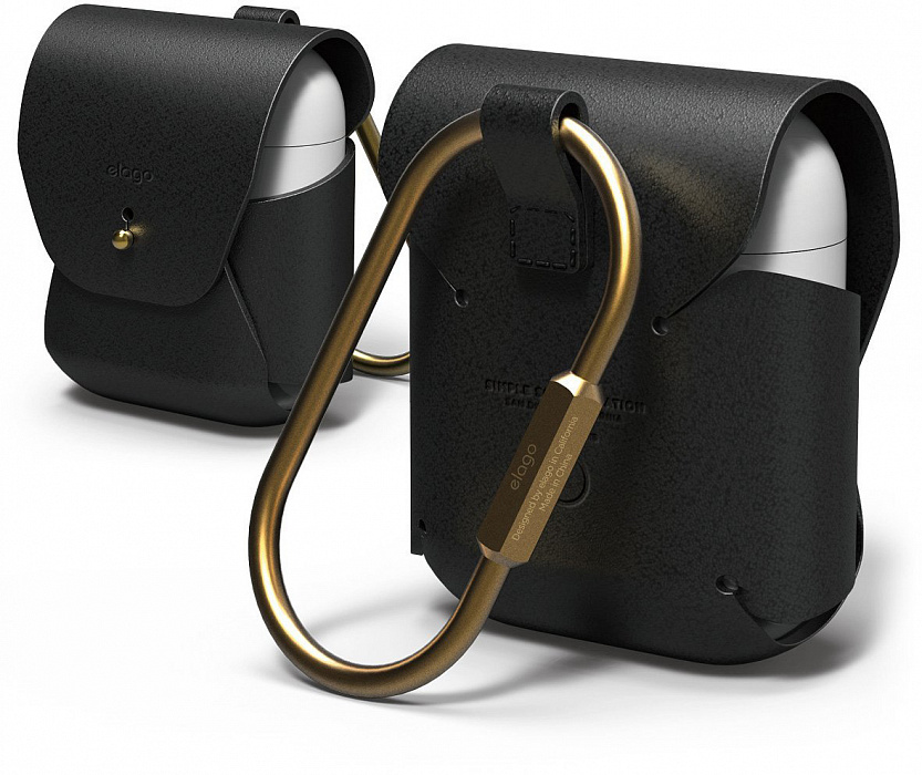 Чехол Elago Genuine Cow Leather Case (EAPLE-BK) для AirPods (Black)